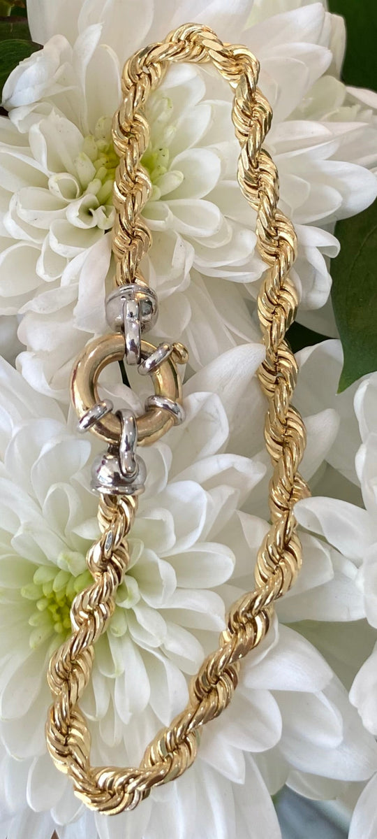 Two Toned Gold Nautical Clasp Rope Bracelet – Broer-Freeman Jewelers